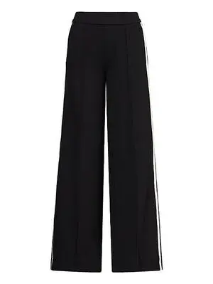 ME+EM Side-stripe Wide-leg Stretch-jersey Jogging Bottoms - Black/cream/grey