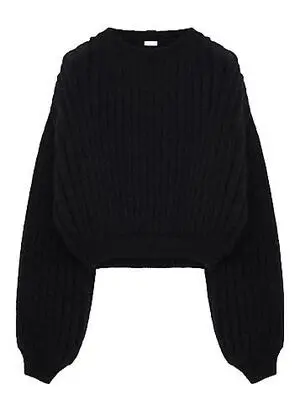 Loewe Relaxed-fit Ribbed Wool-blend Jumper - Black