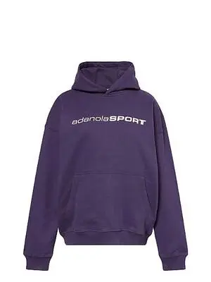 ADANOLA 90s Sport Oversized Cotton-jersey Hoody - Dark Plum