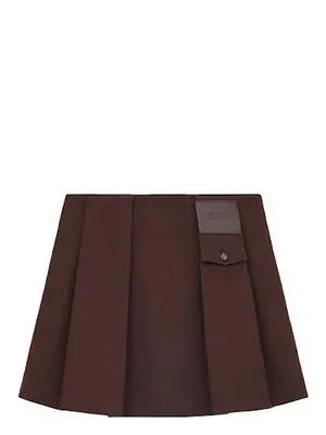 Loewe Pleated Flap-pocket Mini Skirt - Dark Brown
