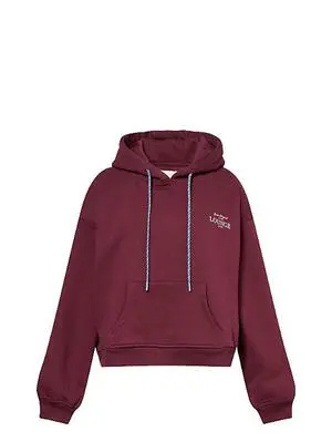 Lounge Oversized Logo-embroidered Cotton-jersey Hoodie - Cherry Lacquer