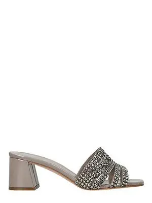 GINA Utah 55 Swarovski® Leather Sandals - Taupe Comb