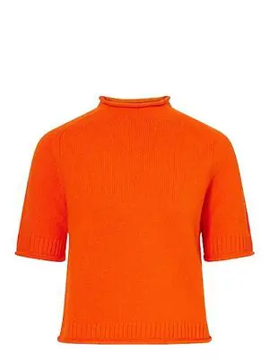 ME+EM High-neck Cashmere Top - Vivid Orange