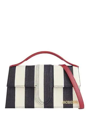 Jacquemus Le Bambino Large Woven Top Handle Bag - Natural / Black