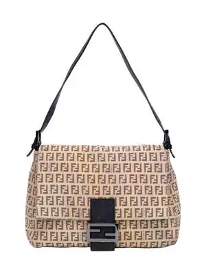 Fendi Monogram Buckle Shoulder Bag - Neutrals