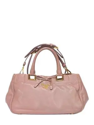 Prada Leather Top Handle Handbag - Pink