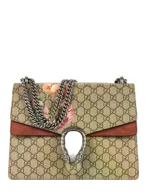 Gucci Floral Print Bag With Chain - Neutrals
