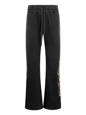 WHO DECIDES WAR BY EV BRAVADO Flame Glass Track Pants - Black