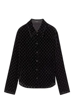 Gucci Stretch Gg Velvet Devoré Shirt - Black