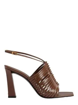 GIUSEPPE ZANOTTI Jane 90 Woven Leather Sandals - Gold