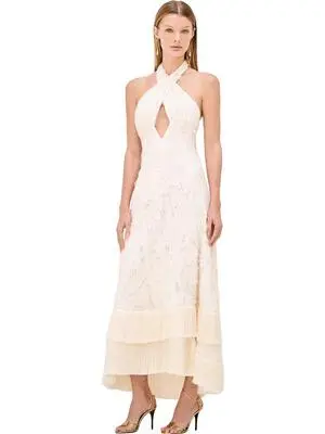 Alexis Ambrosio Halter Maxi Dress Neutral
