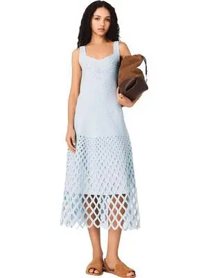 Maje Crochet Dress With Removable Lining - Blue