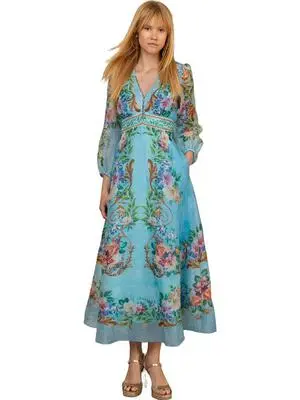 Hale Bob Frida Organza Maxi Dress - Blue
