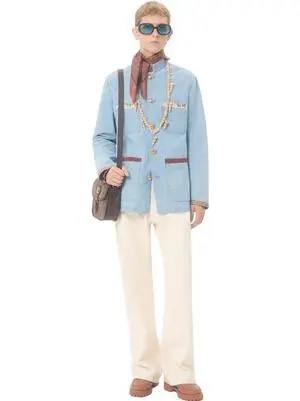 Valentino Garavani Safari Jacket With Printed Edges - Denim