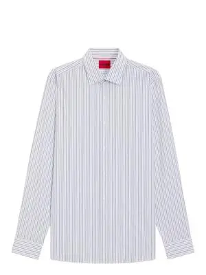 Hugo Modern-fit Shirt In Striped Cotton - White
