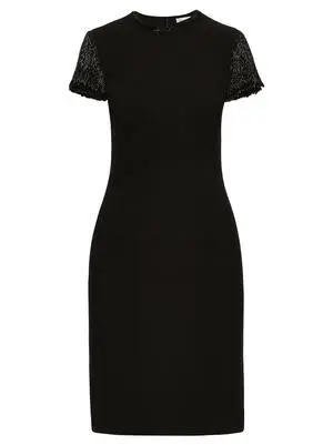 Oscar De La Renta Bugle Bead Embroidered Sheath Dress - Black