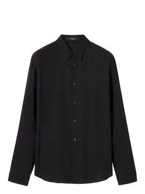 Gucci Gg Silk Jacquard Shirt - Black