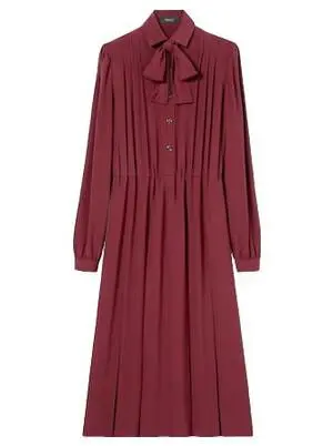 Gucci Silk Crêpe De Chine Dress - Bordeaux