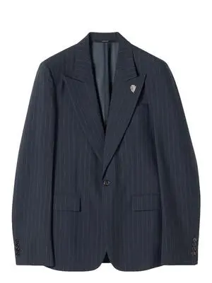 Gucci Pinstripe Wool Jacket - Blue