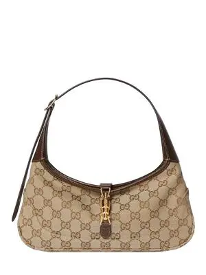 Gucci Jackie Slim Small Shoulder Bag Gg Canvas - Beige
