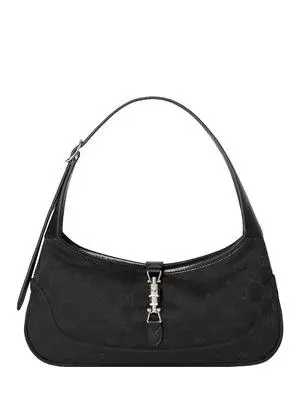 Gucci Jackie Slim Small Shoulder Bag Gg Canvas - Black
