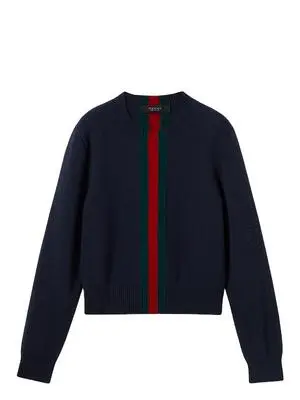 GUCCI Fine Knit Wool Sweater With Web