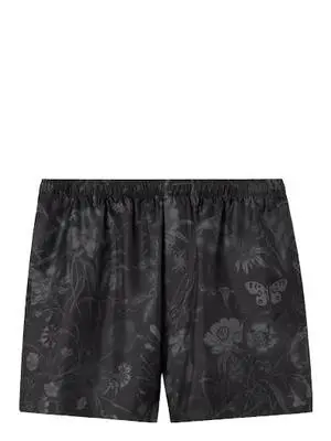 Gucci Printed Silk Twill Shorts - Black