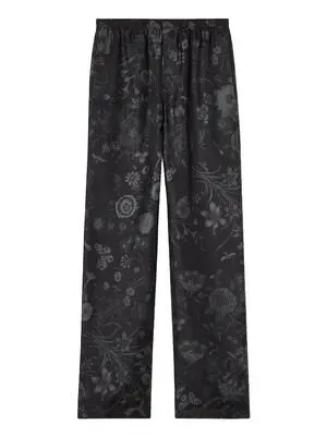 Gucci Printed Silk Twill Pants - Black