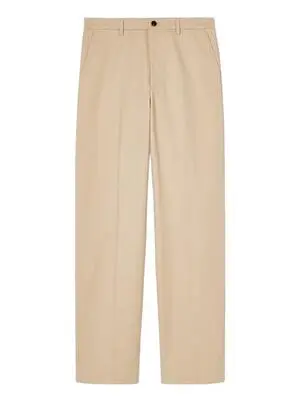 Gucci Cotton Twill Pants With Crest Embroidery - Beige