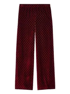 Gucci Gg Velvet Devoré Sportswear Pants - Bordeaux