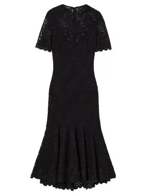 Gucci Gg Flower Stretch Lace Dress - Black