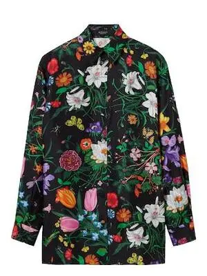 Gucci Printed Silk Twill Shirt - Black
