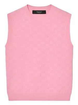 Gucci Gg Jacquard Vest - Pink