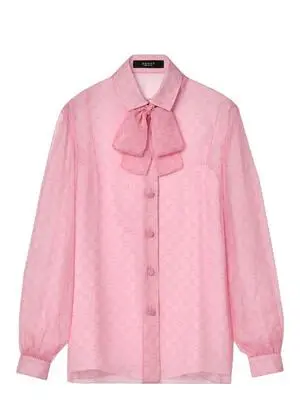 Gucci Printed Silk Chiffon Shirt - Pink