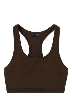 Gucci Gg Jersey Jacquard Top - Brown