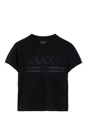 Gucci Cotton Jersey T-shirt With Devoré Detail - Black