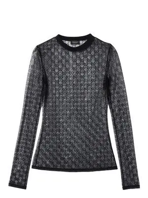 Gucci Gg Stretch Lace T-shirt - Black