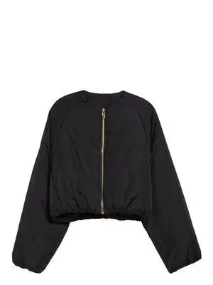 Alaïa Plié Collarless Bomber Jacket - Noir Alaia