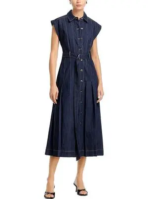 Cinq À Sept Karter Denim Shirt Dress - Indigo