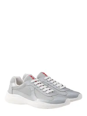 Prada America's Cup Sneakers In Patent Leather And Technical Fabric - Grey