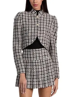 Alice + Olivia Ilaria Cropped Jacket - Black/off White