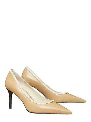 Tory Burch Double T Leather Pumps - Desert Mis