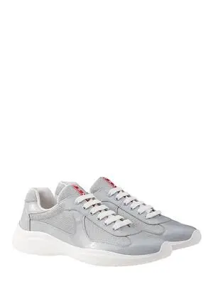 Prada America's Cup Patent Leather And Technical Fabric Sneakers - Grey