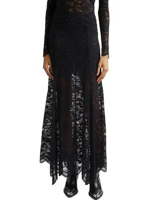 Rabanne Scalloped Lace Maxi Skirt - Black