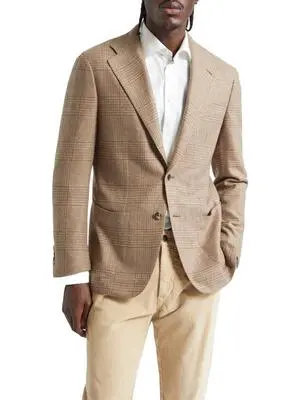 Thom Sweeney Unstructured Plaid Cashmere Sport Coat - Oat Pow