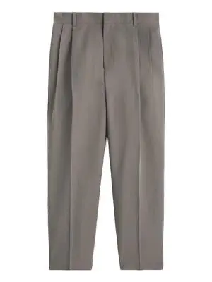 Cos Pleated Relaxed-fit Straight-leg Trousers - Beige