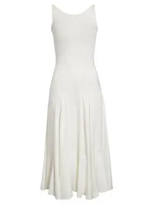 EMILY DAWN LONG Bias Cut Jersey Midi Dress - White