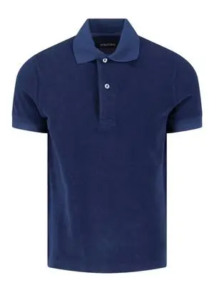 TOM FORD Button Polo Shirt - Blue