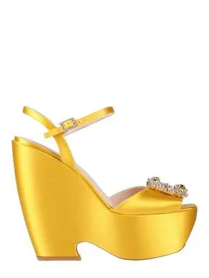 ROGER VIVIER Sandals With Appliqués And Crystals - Yellow