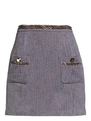 Elisabetta Franchi Mini Flared Tweed Skirt - Purple